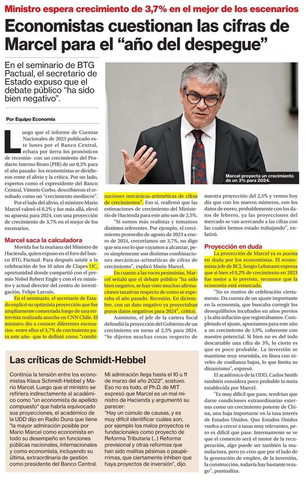 Clapes UC | Economistas cuestionan las cifras de Marcel para el año del ...