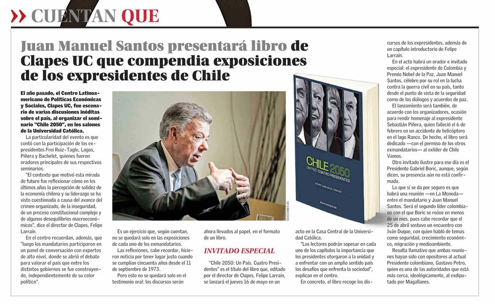 Clapes UC | Juan Manuel Santos presentará libro de Clapes UC que ...