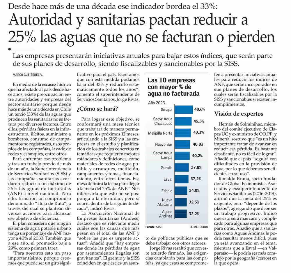 Clapes UC | Autoridad y sanitarias pactan reducir a 25% las aguas que ...